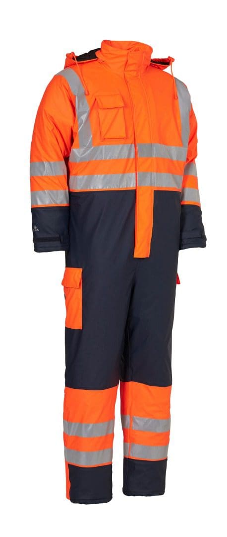 PU termodrakt Coverall with padding orange/navy – Berglon