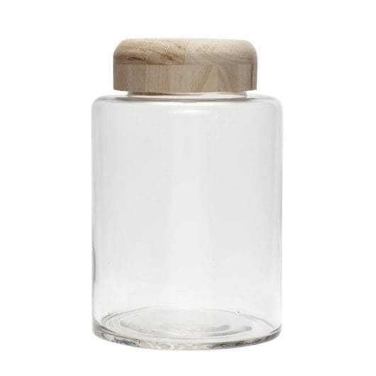 Krukka w/wooden lid, small ø16xh25cm – Berglon
