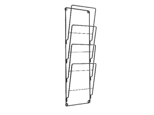 Magazine rack steel wire matt black 60x19cm – Berglon