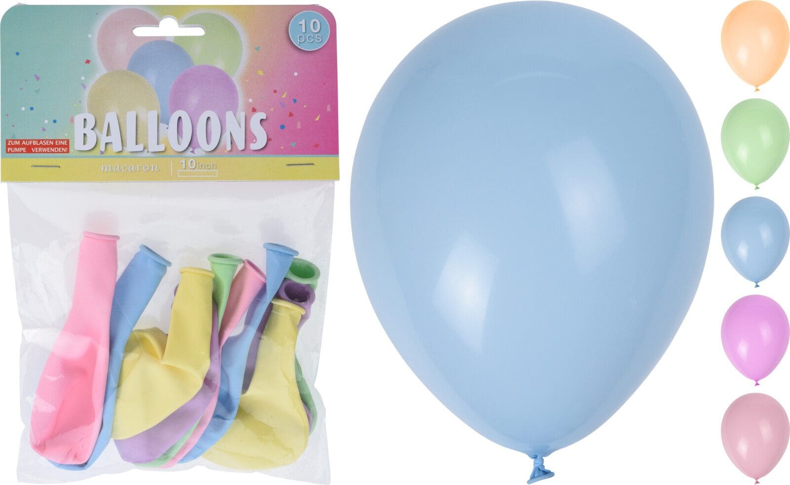 Ballónir 10 stk blandaðir pastel litir – Berglon
