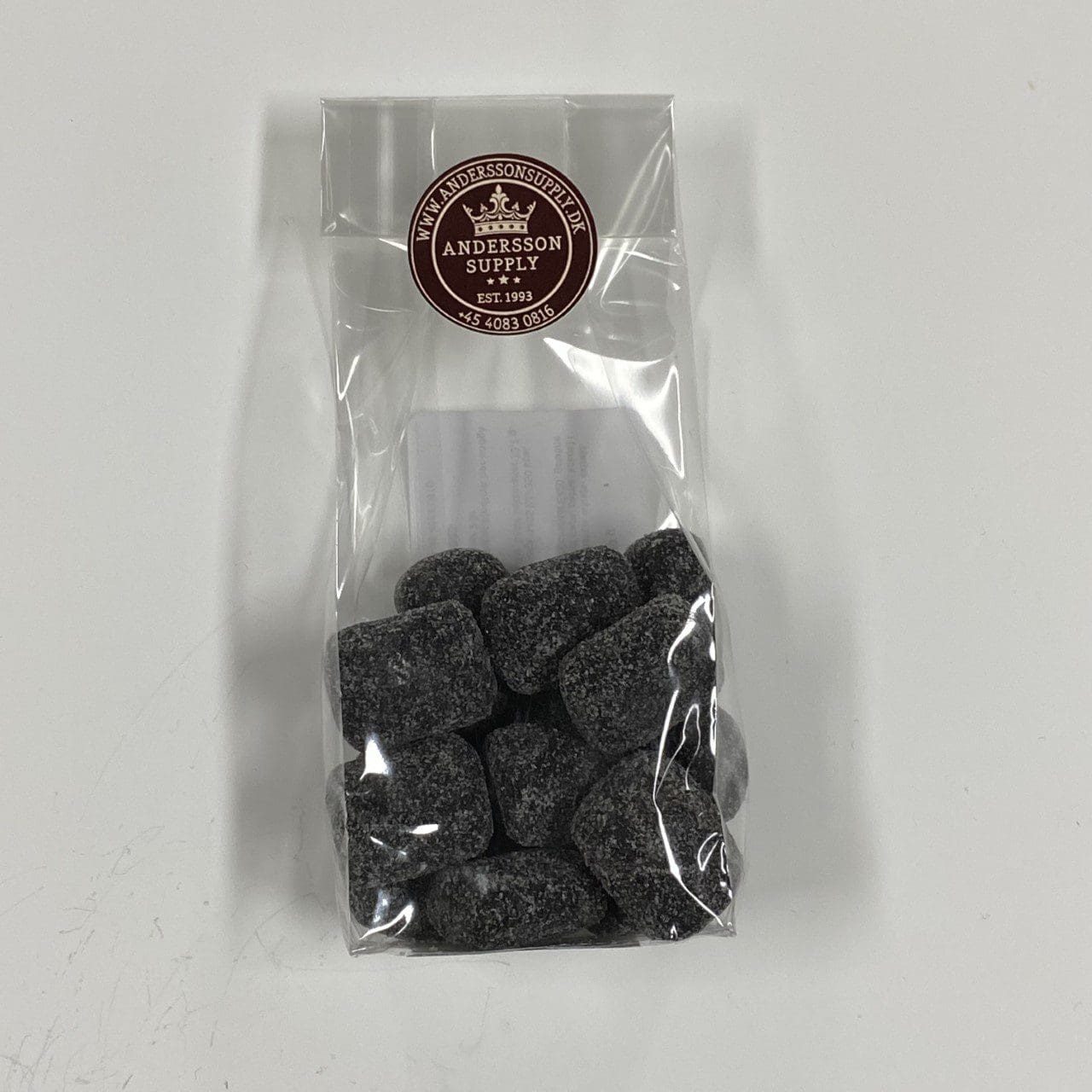 Sort salmiaktrøffel: sukret lakrids med salmiakfyld 100g – Berglon