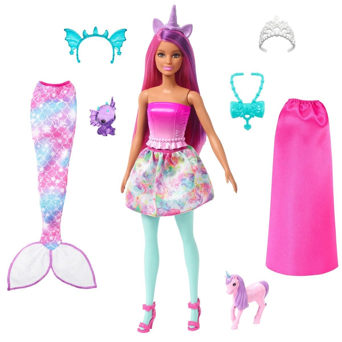 Barbie Dress Up Doll Mermaid with Fantasy Pets – Berglon