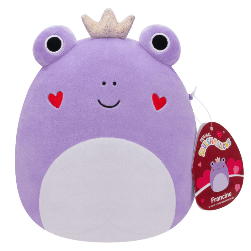 Squishmallows 19cm Hjerte – Fancine lillafarvaður froskur – Berglon