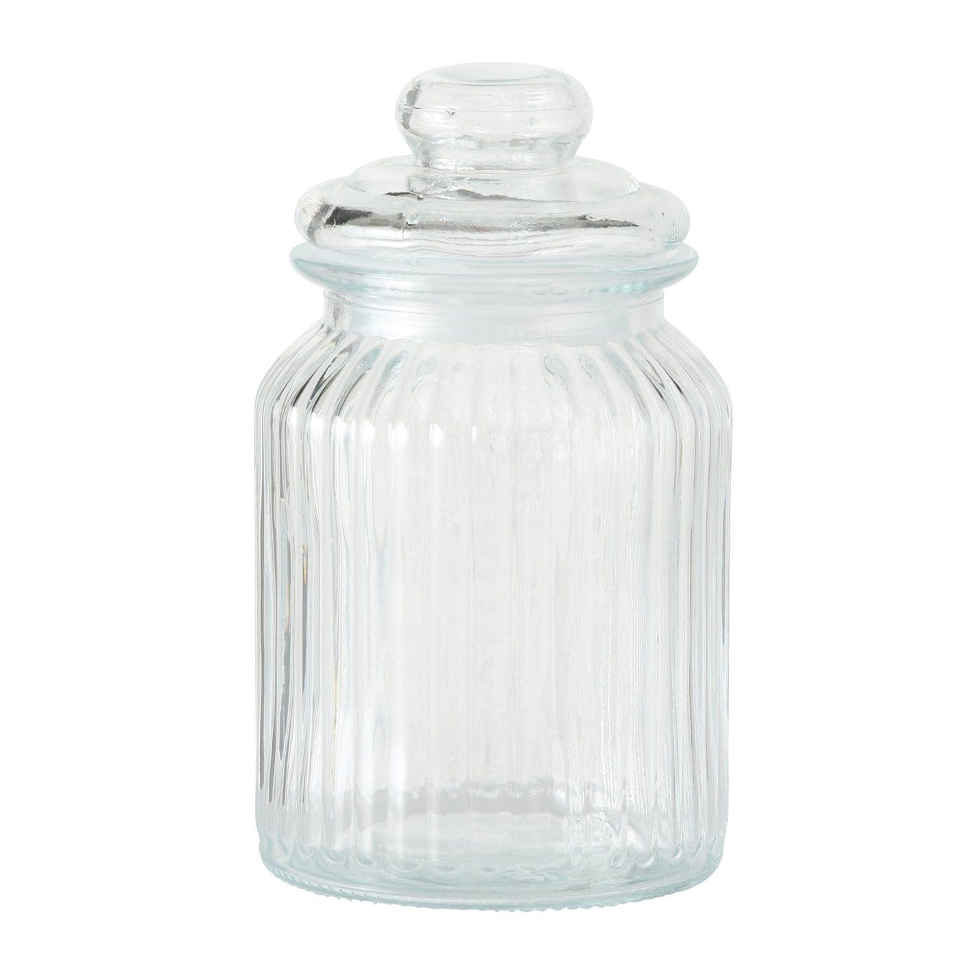 Krukka við lok glas H:19cm D:11cm – Berglon